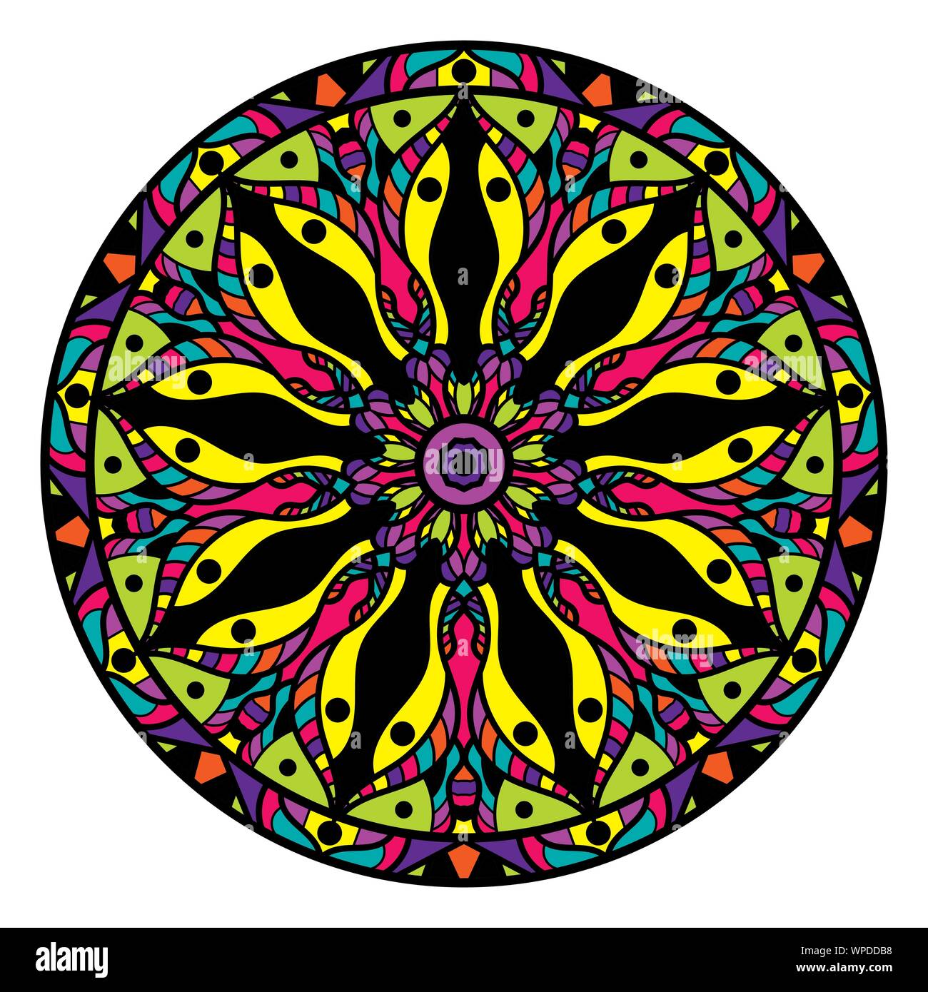 Colorful mandala circle on Stock Vector Images - Alamy