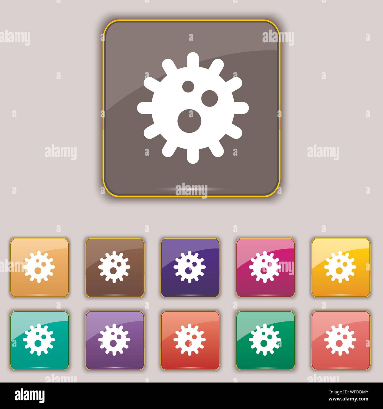 naval mine icon sign. Set with eleven colored buttons for your site ...