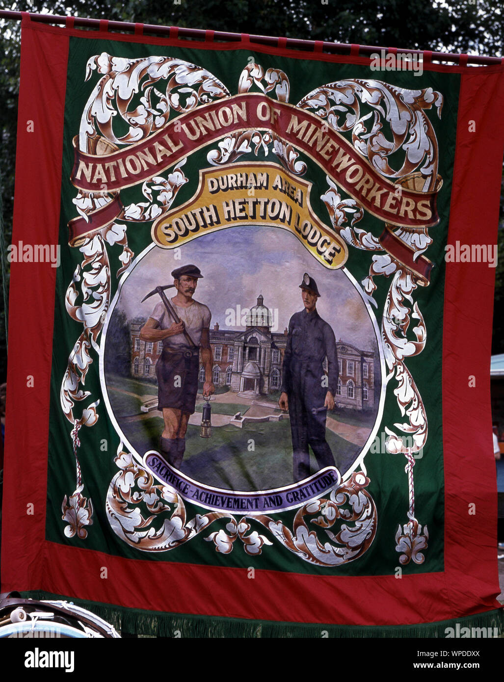 South Hetton Lodge banner, Durham Miners' Gala, 1976 Stock Photo - Alamy