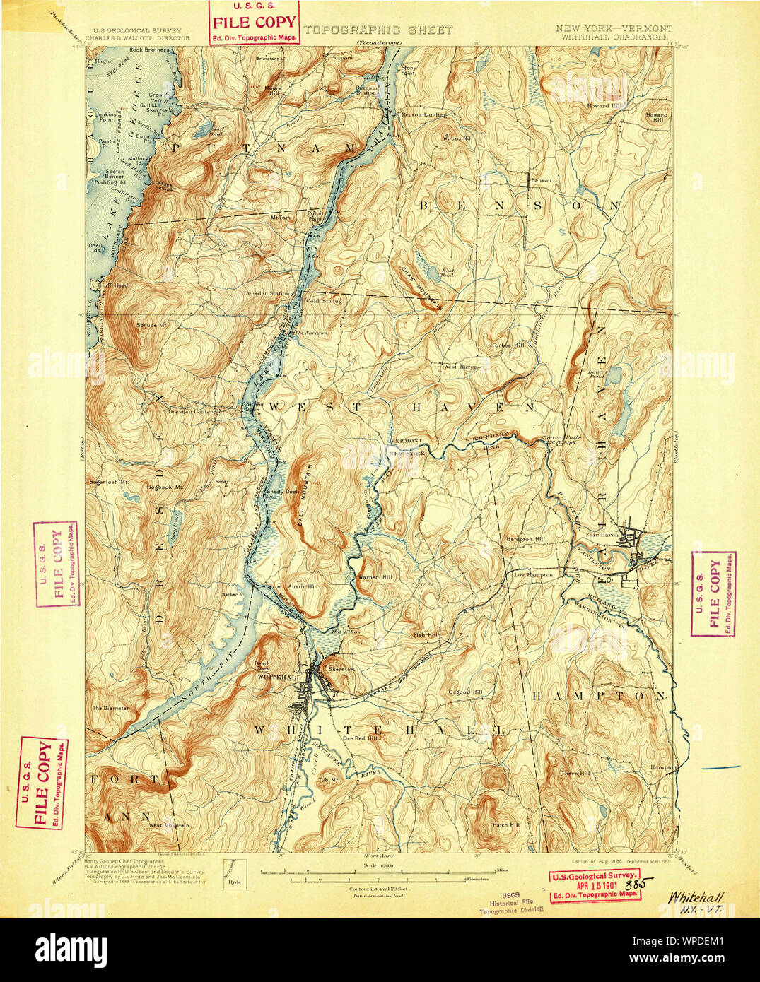 Map of whitehall new york hi-res stock photography and images - Alamy