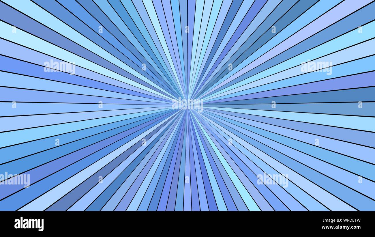Blue Abstract Psychedelic Ray Burst Background Vector Graphic Design