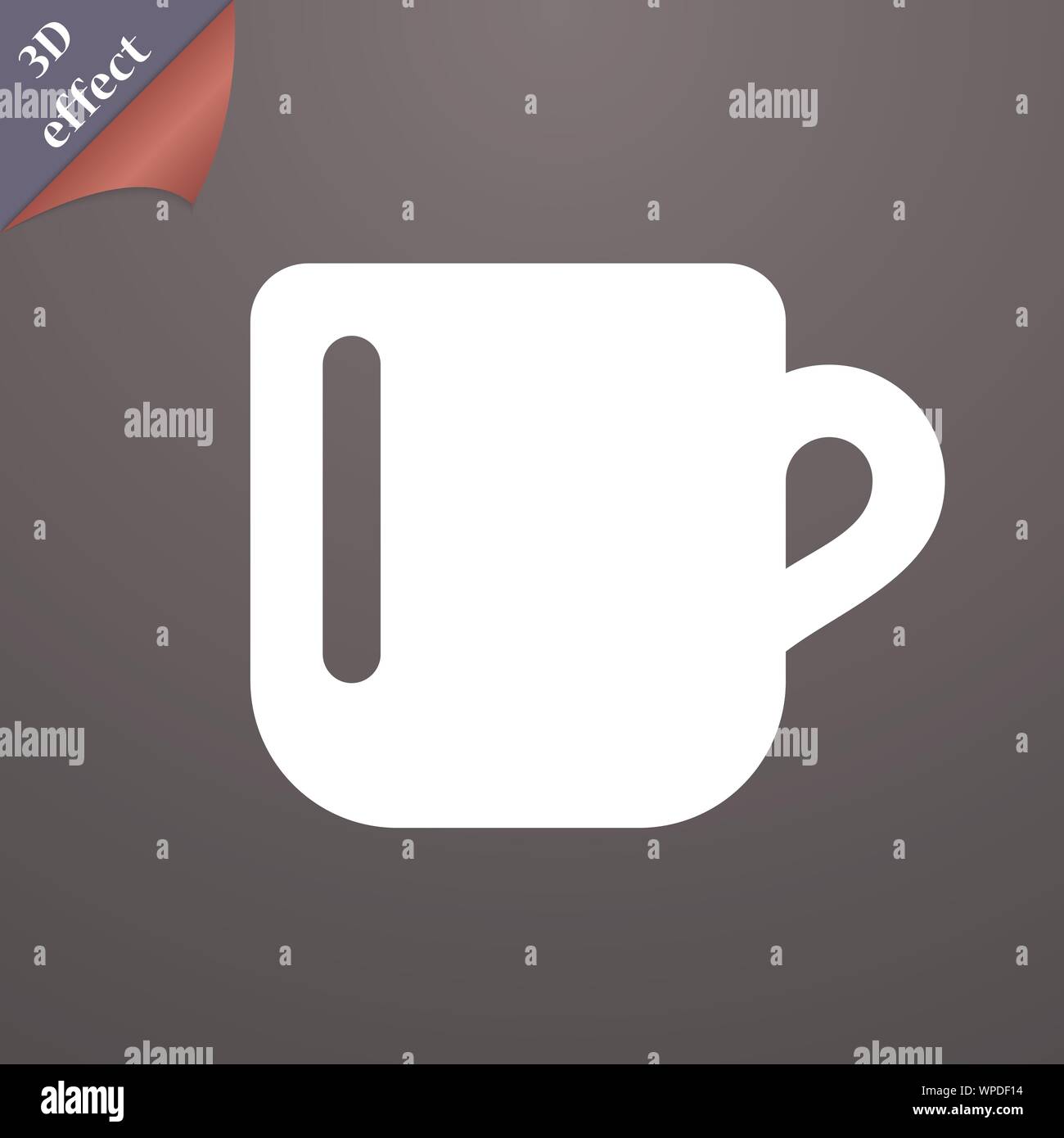 cup coffee or tea icon symbol. 3D style. Trendy, modern design with ...