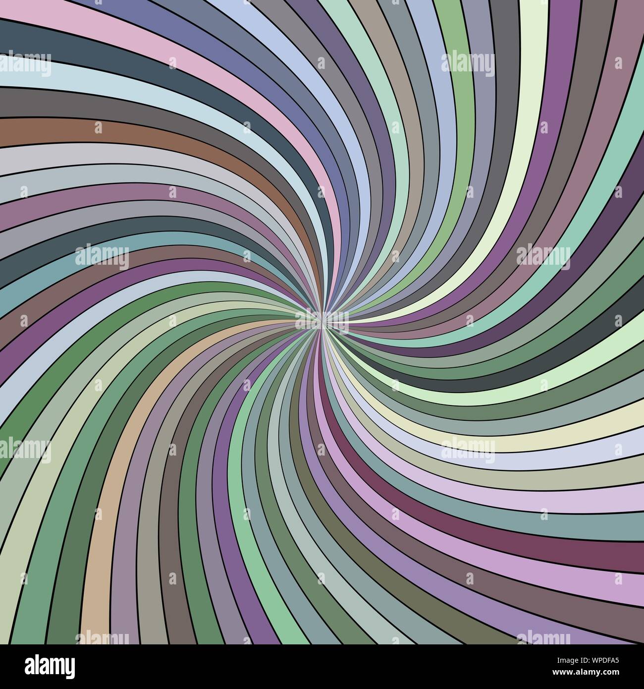 Colorful psychedelic geometrcial swirl stripe background - vector curved burst graphic design ...