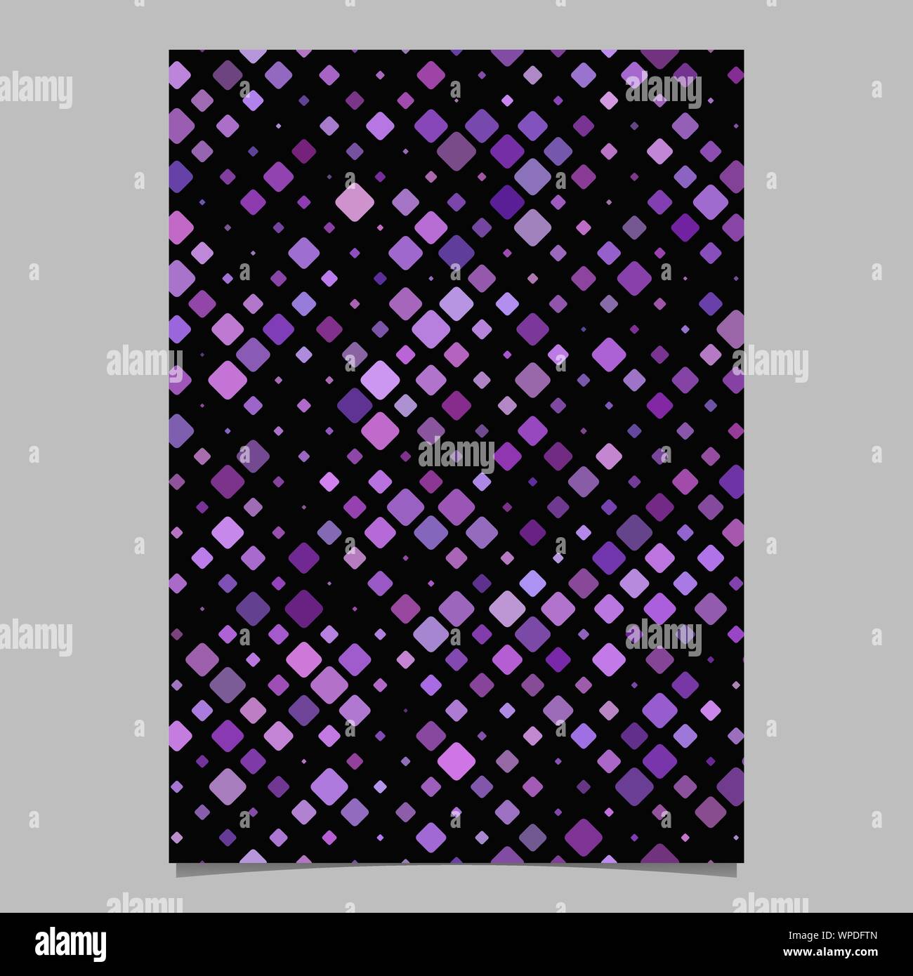 Purple abstract square pattern poster template - vector tile mosaic cover background Stock ...