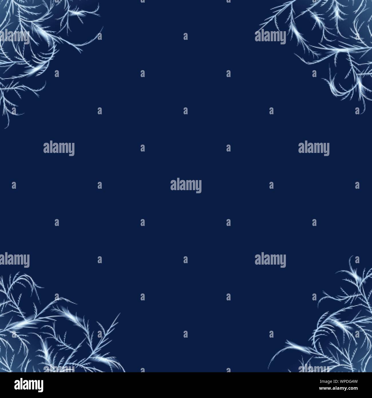 Frost corners overlay. Tangled patterns of ice crystals decoration ...