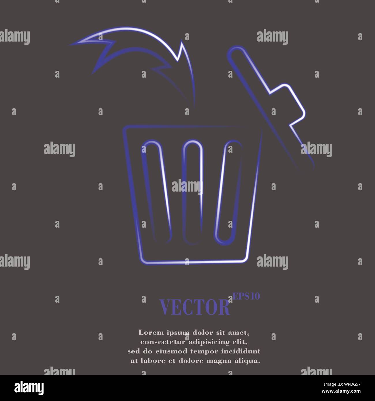 Trash bin. Flat modern web button and space for your text Stock Vector ...