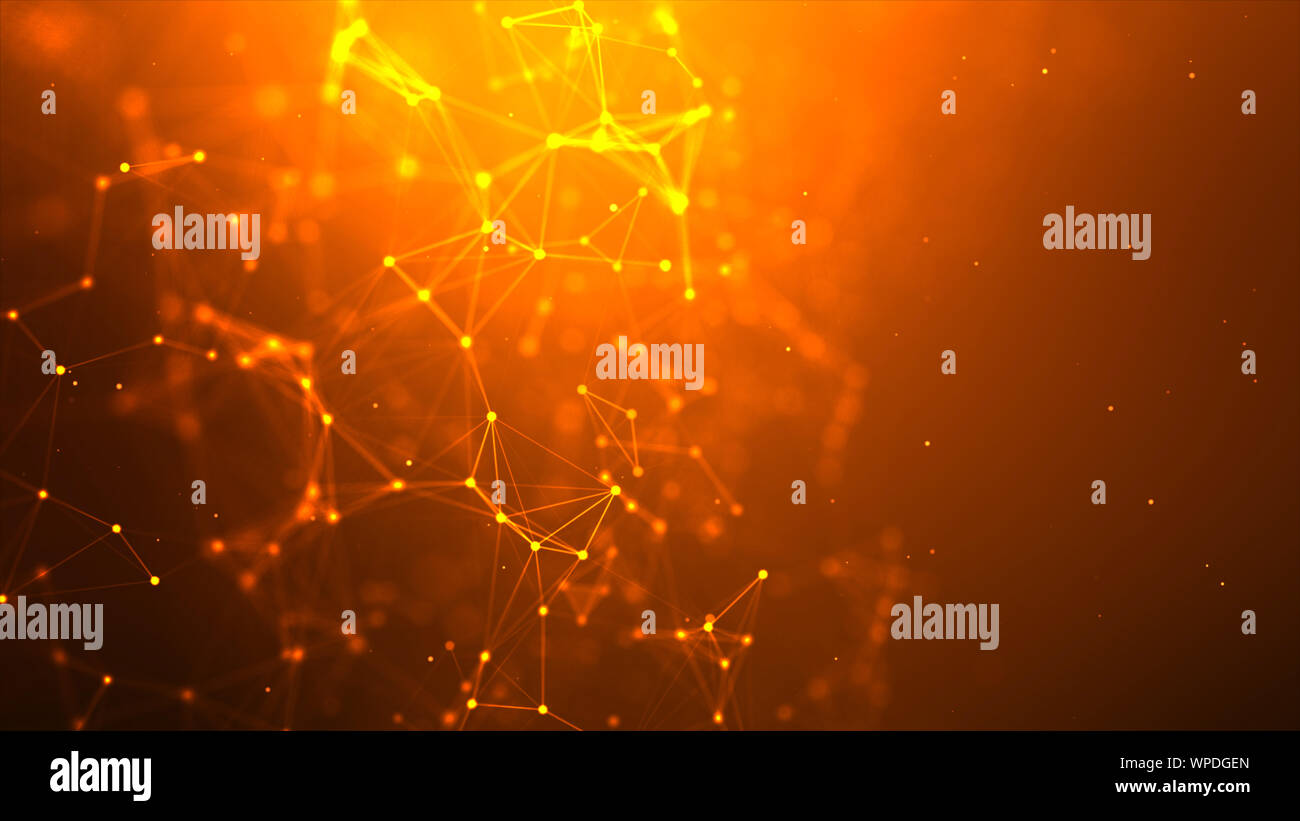 Abstract background Dot and connect line for cyber technology ...