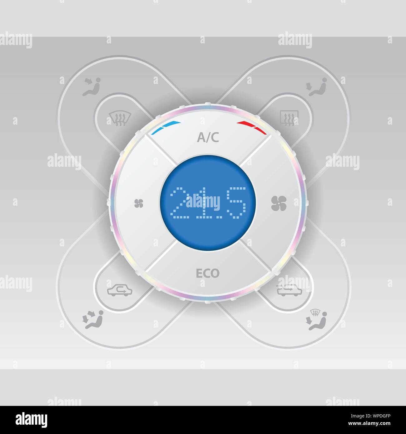 Digital car air condition control with cool design Stock Vector Image ...