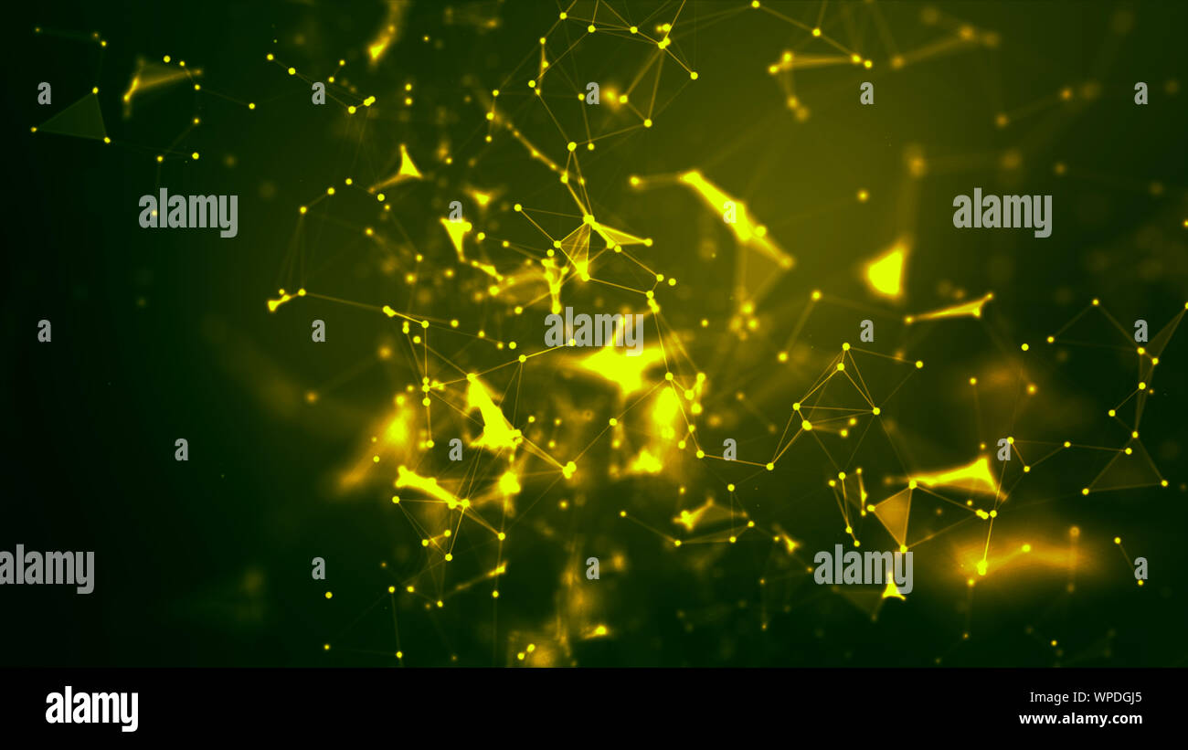 Abstract background Dot and connect line for cyber technology ...
