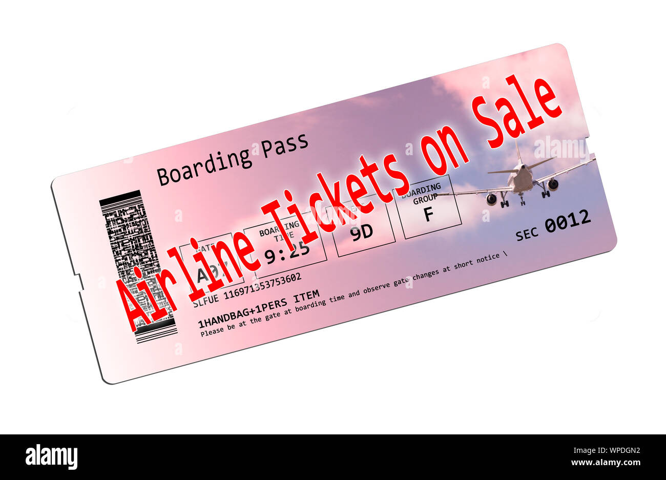 Airline ticket on sale - concept image Stock Photo - Alamy