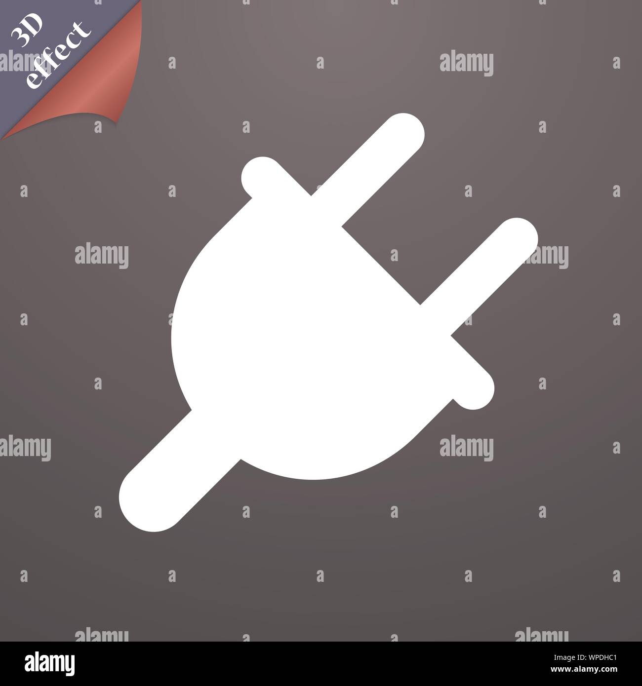 Electric plug, Power energy icon symbol. 3D style. Trendy, modern ...