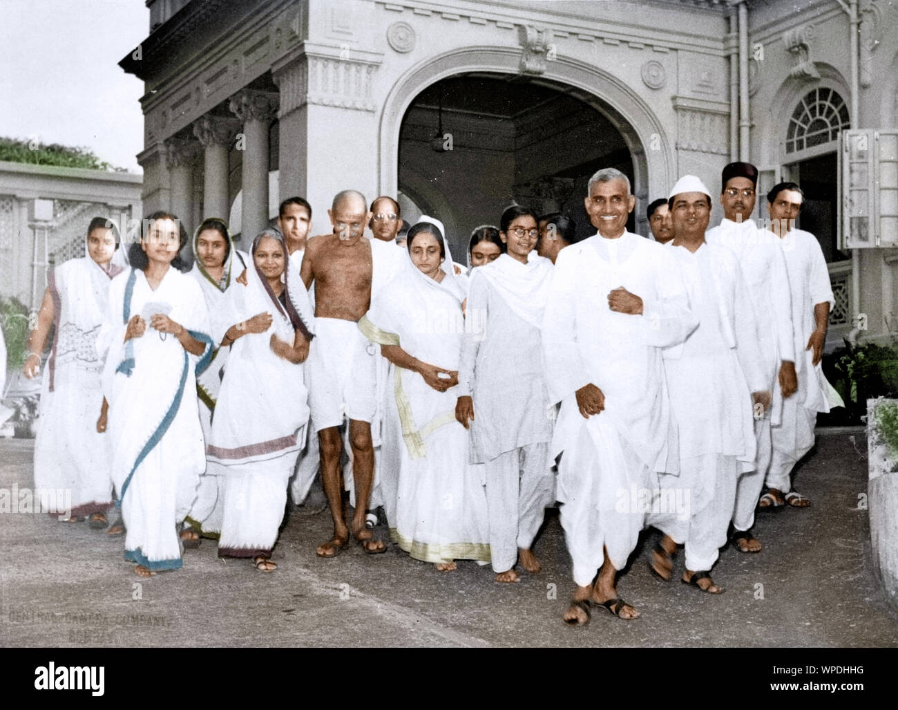 Mahatma Gandhi with associates at Birla House, Bombay, Mumbai ...