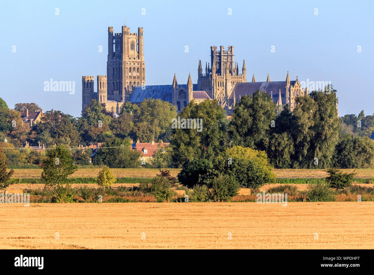 Ely Cathedral and town centre cambridgeshire east anglia england uk gb ...