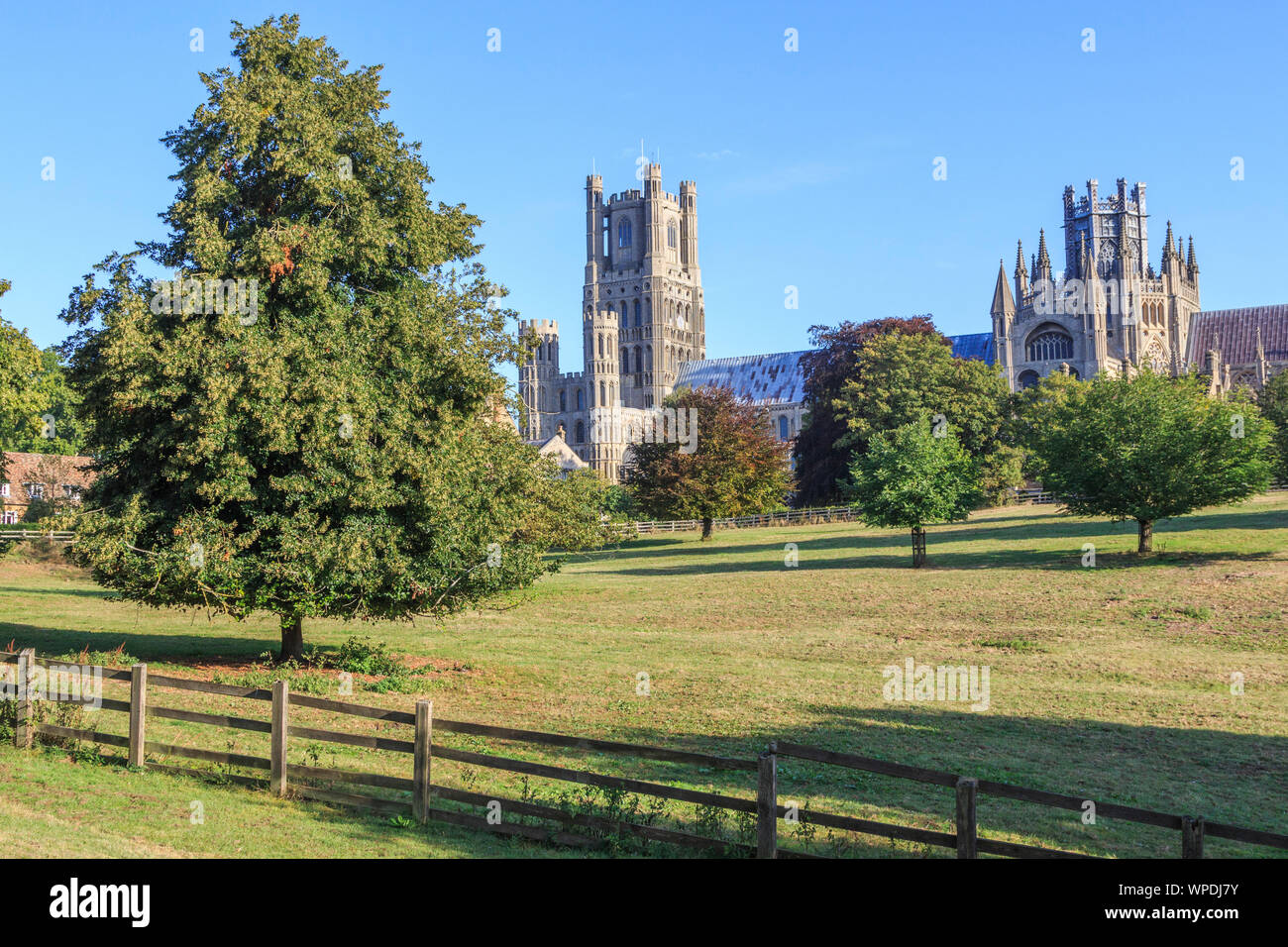 Ely Cathedral and town centre cambridgeshire east anglia england uk gb ...