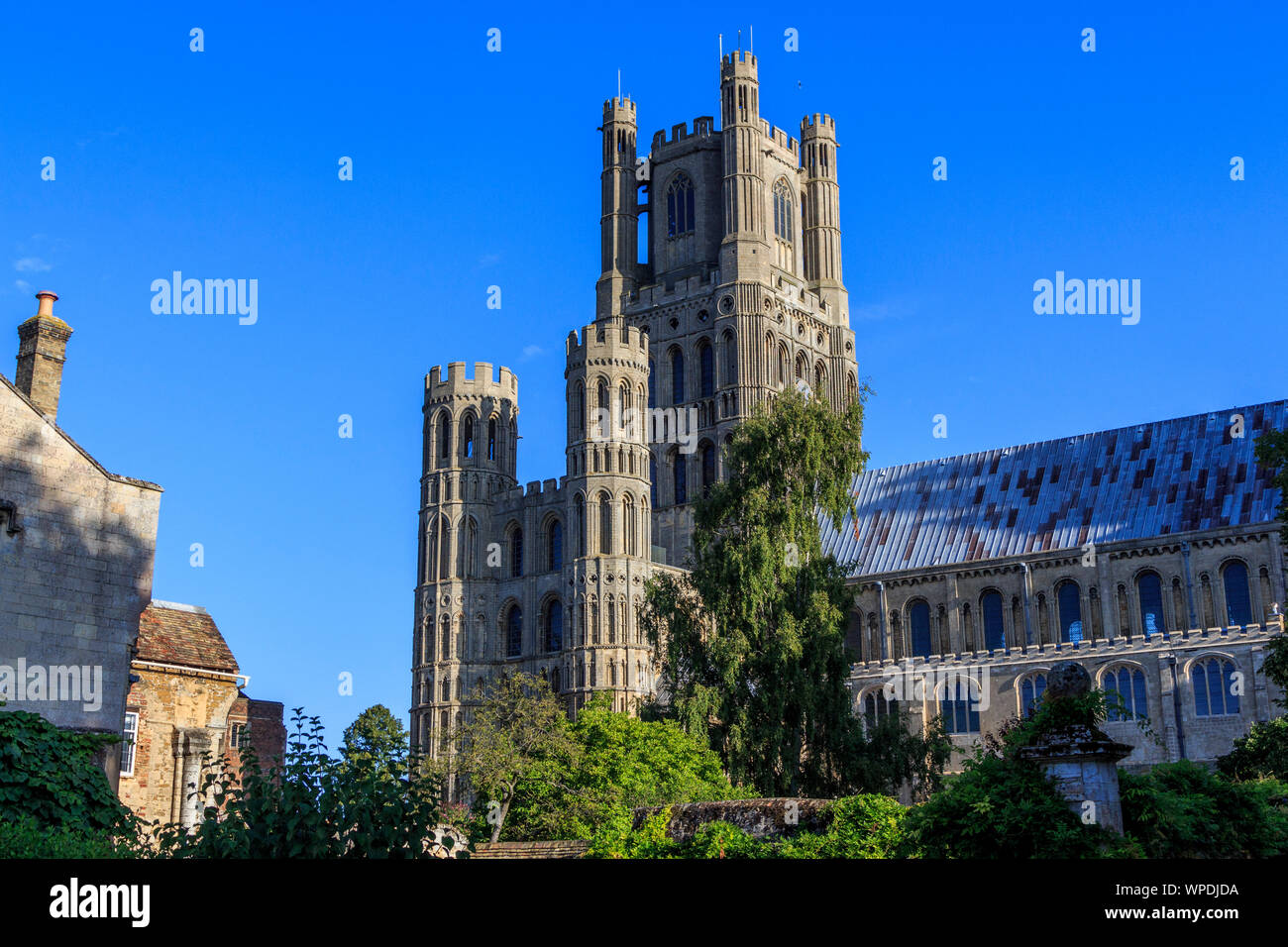 Ely Cathedral and town centre cambridgeshire east anglia england uk gb ...