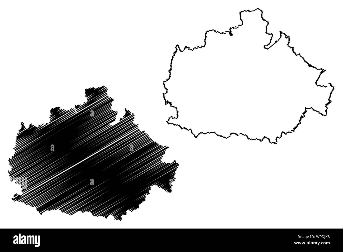 Baranya County (Hungary, Hungarian counties) map vector illustration ...