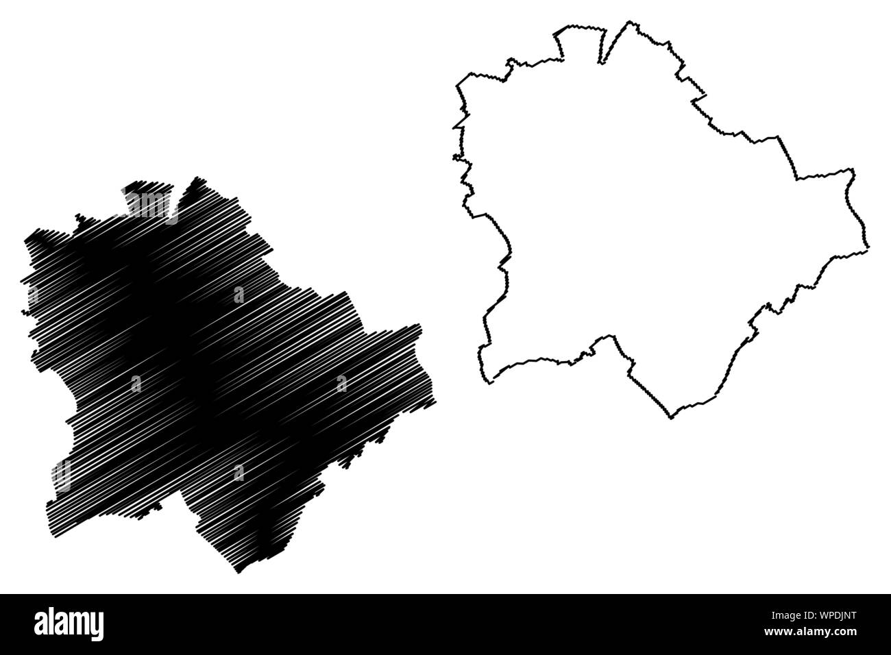 Municipality of Budapest (Hungary, Hungarian counties) map vector ...