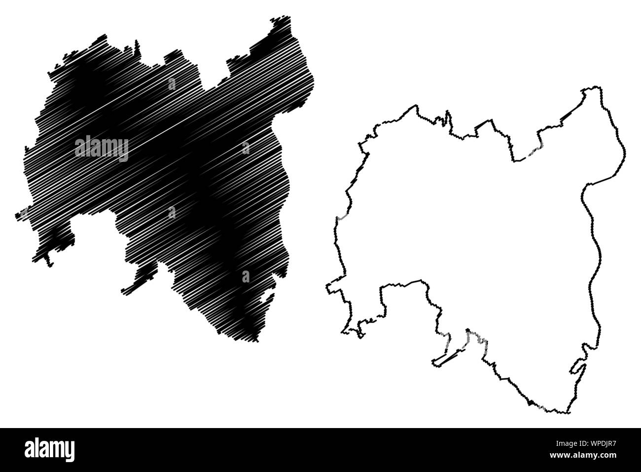 Tolna County (Hungary, Hungarian counties) map vector illustration ...