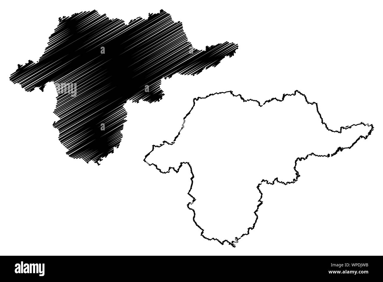 Borsod-Abauj-Zemplen County (Hungary, Hungarian counties) map vector ...