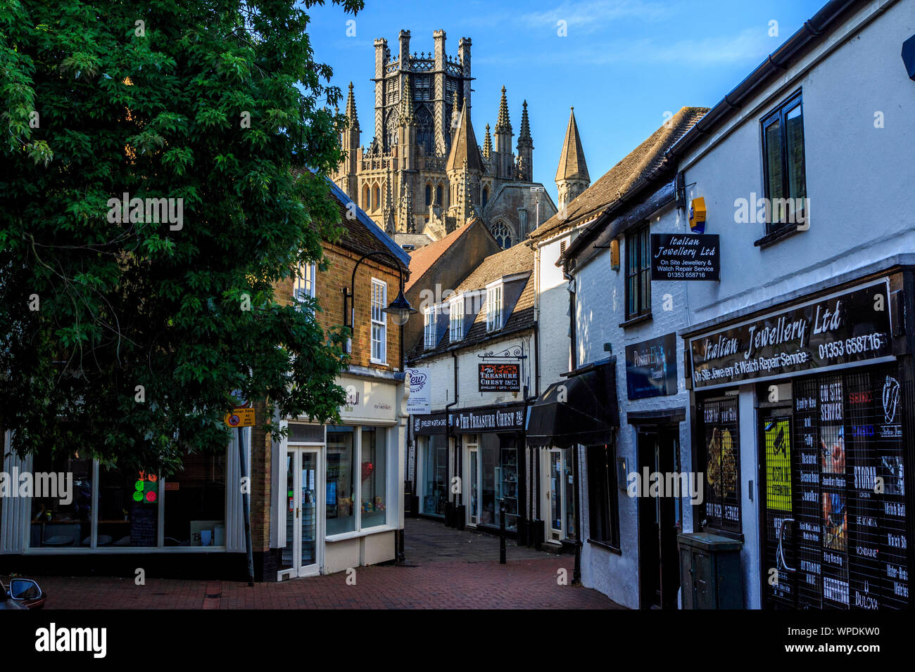 Ely Cathedral and town centre cambridgeshire east anglia england uk gb ...