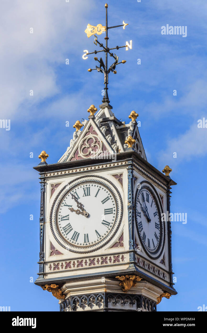 downham market town centre,ornate village clock, norfolk, england, uk ...