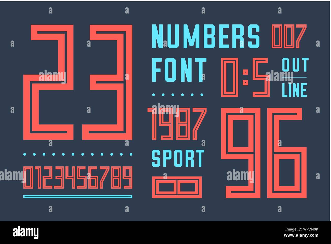 Numbers font. Sport font with numbers and numeric Stock Vector Image ...