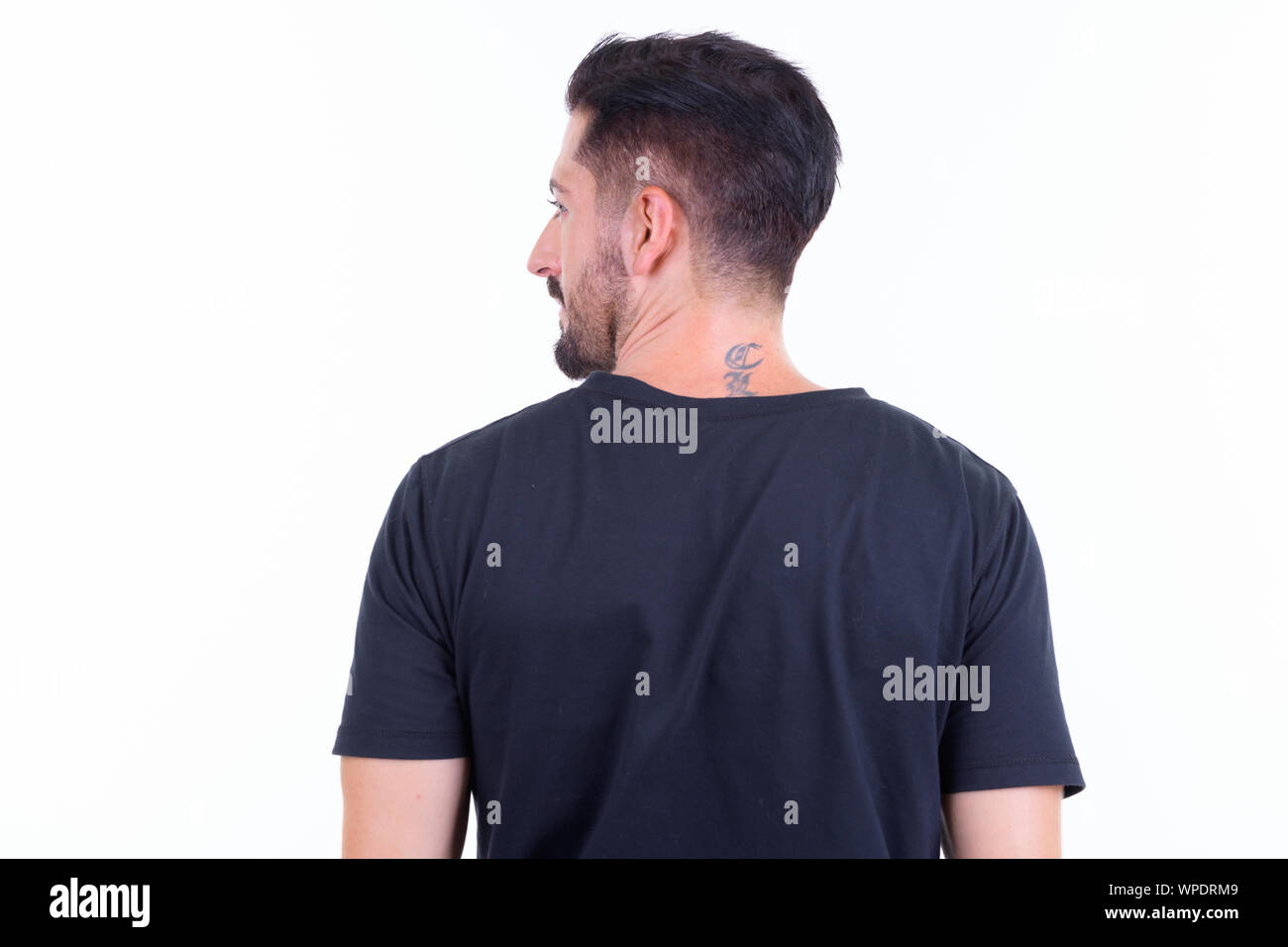 Closeup back view young bearded hi-res stock photography and images - Alamy