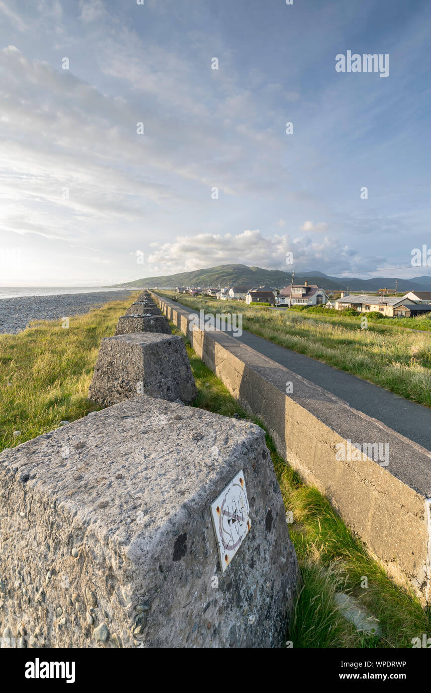 World war 2 Tank traps or Dragons teeth on Fairbourne beach near ...