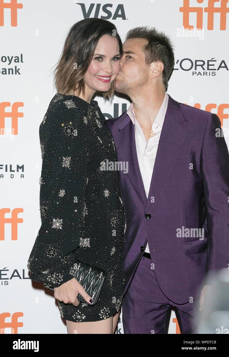 Sam Rockwell and Leslie Bibb attend the premiere of 'Jojo Rabbit ...