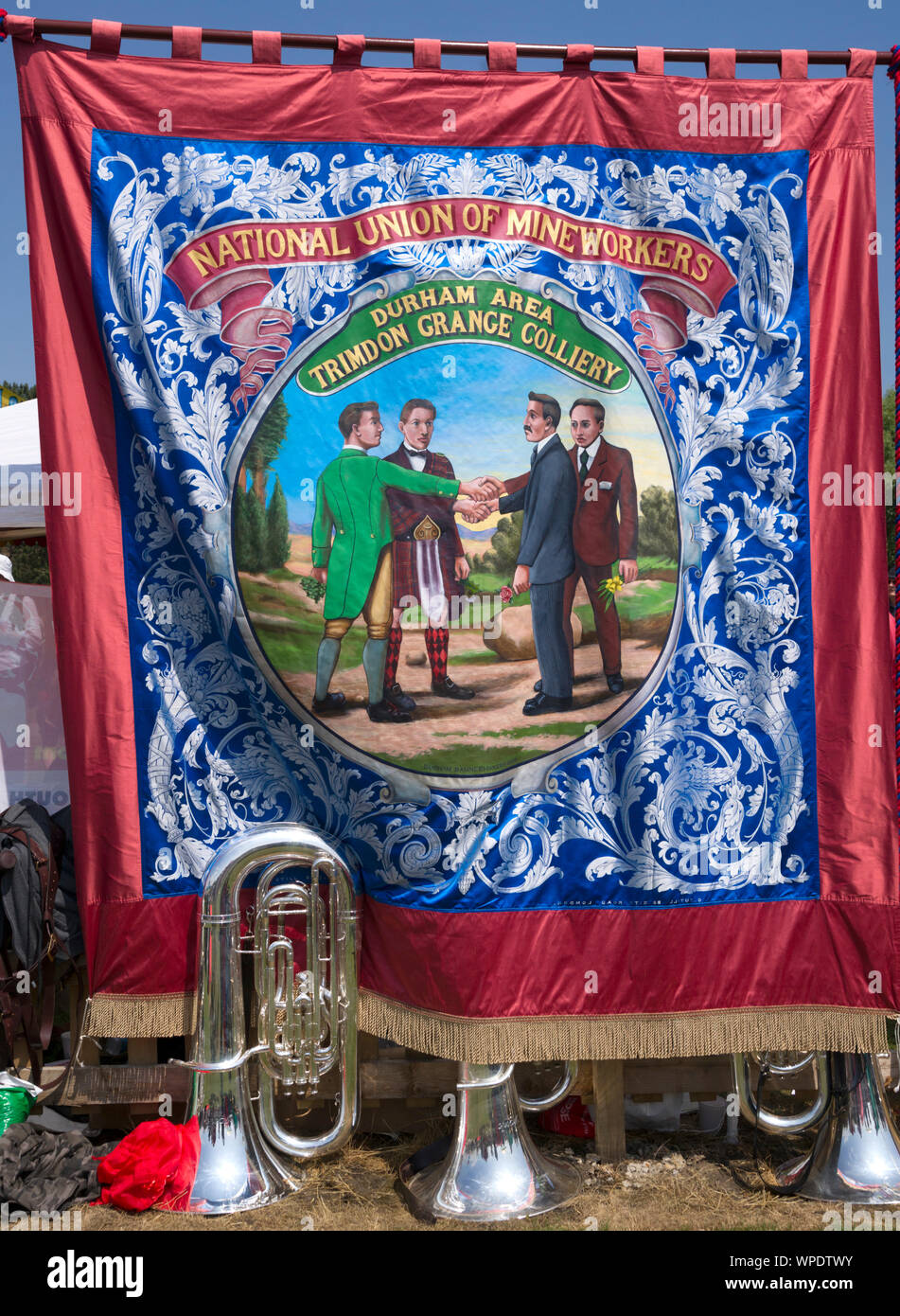 Trimdom Grange Colliery Banner at Durham Miners Gala, 2013 Stock Photo ...