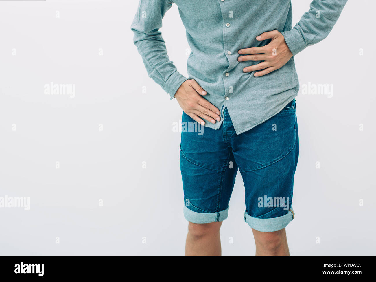 man suffering pain , pyelonephritis pain during urination Stock Photo ...