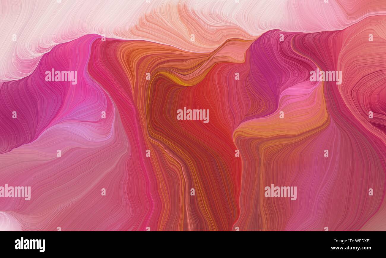 curved lines artwork with moderate pink, moderate red and baby pink ...