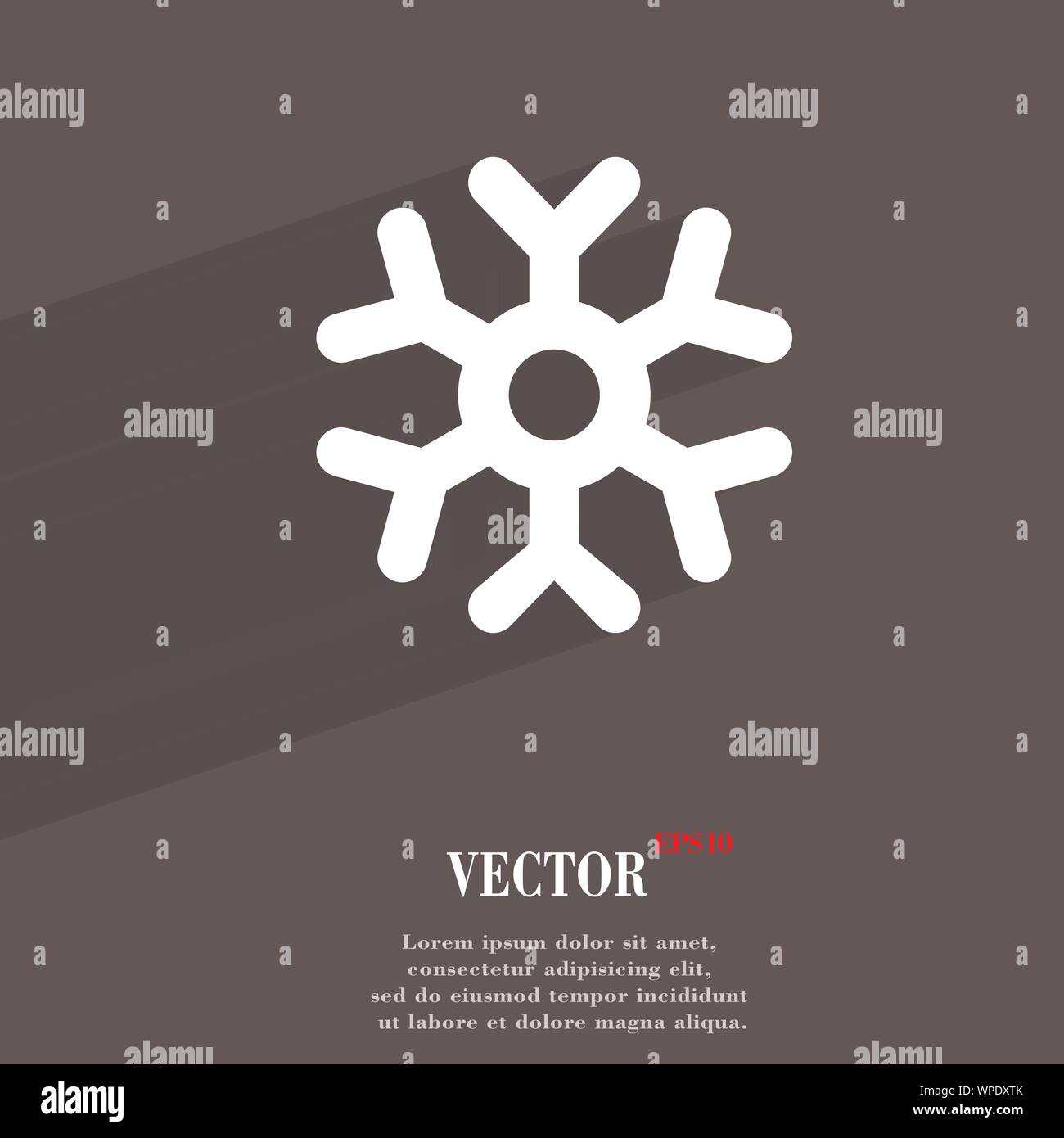 snowflake icon symbol Flat modern web design with long shadow and space ...