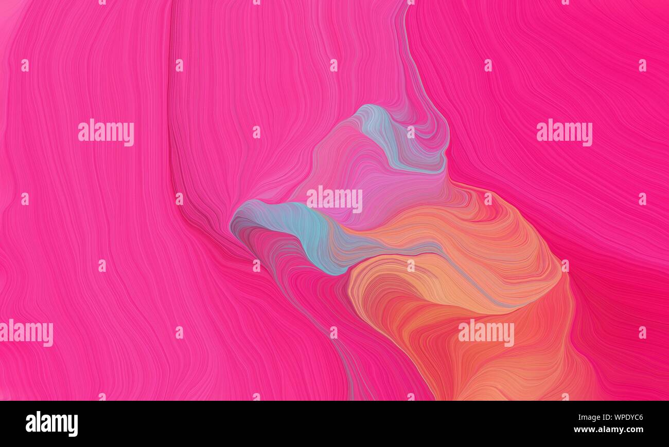 curved contemporary lines waves with deep pink, rosy brown and pale ...
