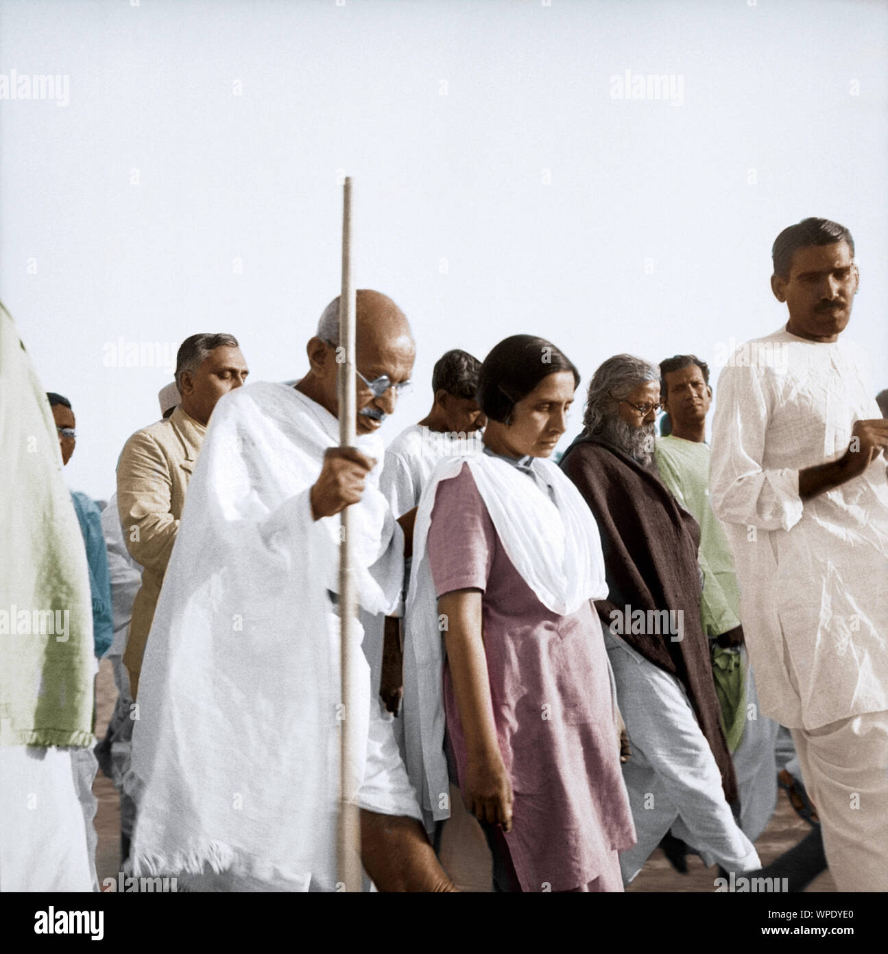 Mahatma gandhi with stick hi-res stock photography and images - Alamy