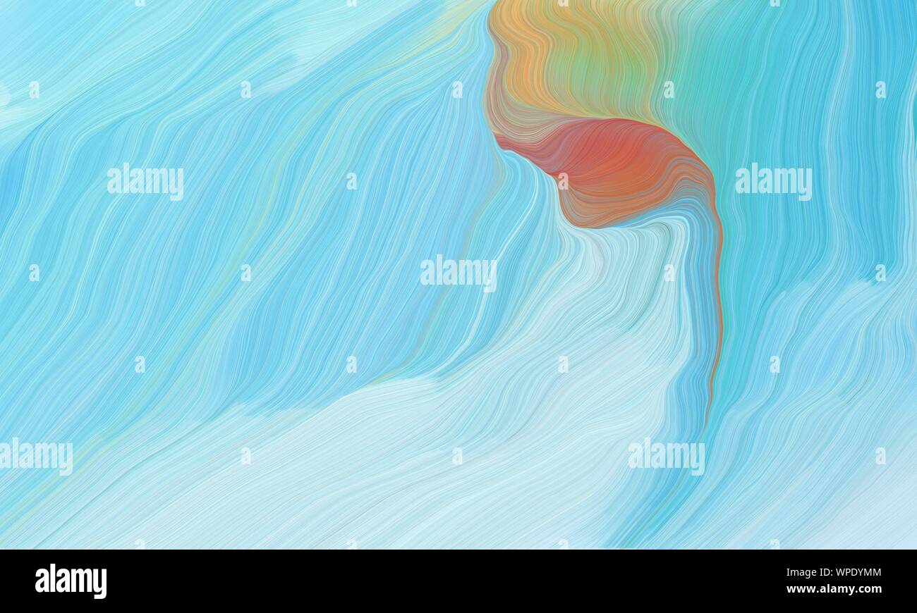 curved lines waves with sky blue, baby blue and rosy brown colors ...