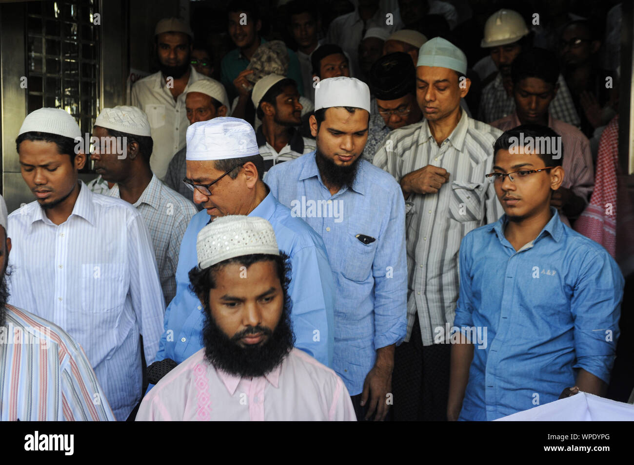 06.11.2015, Yangon, Myanmar, Asia - Muslim men leave the Bengali Sunni ...