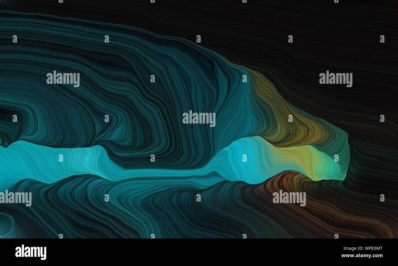 contemporary and modern curved lines waves with very dark blue, light ...