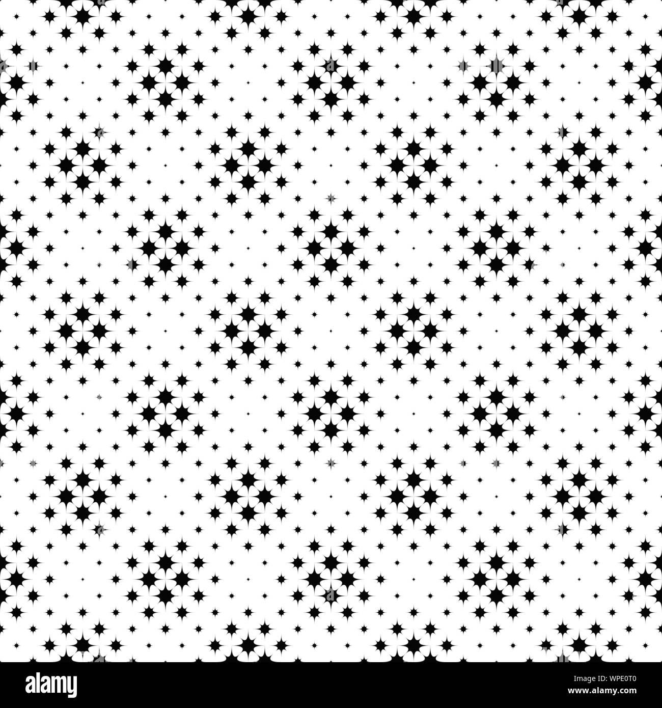 Seamless geometrical black and white curved star pattern background ...