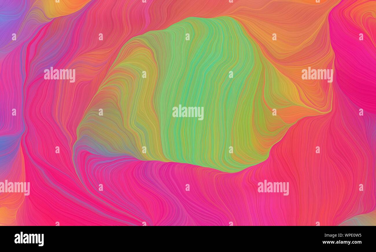 curved lines artwork with moderate pink, dark khaki and peru colors ...