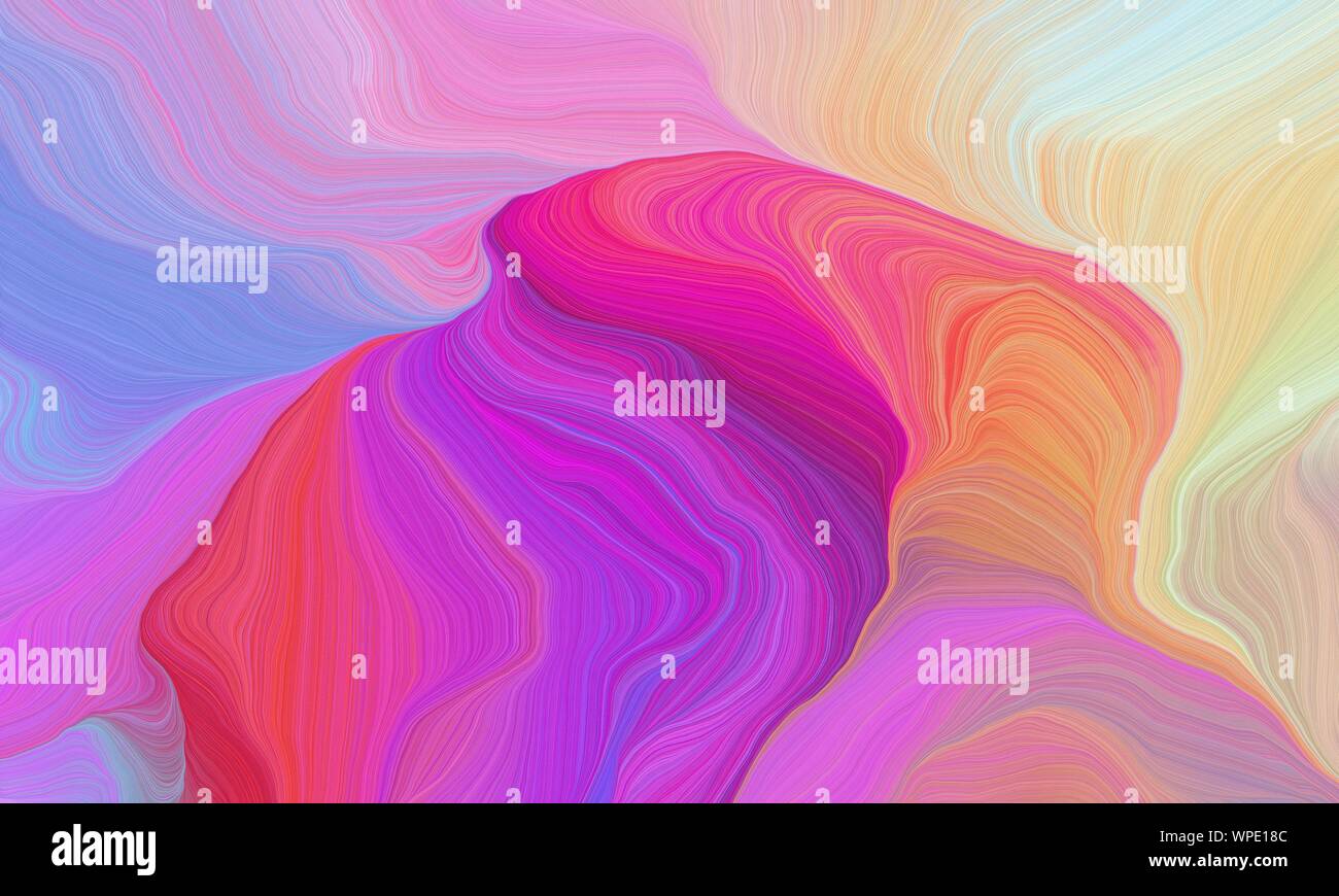 curved lines artwork with pastel violet, medium violet red and orchid ...