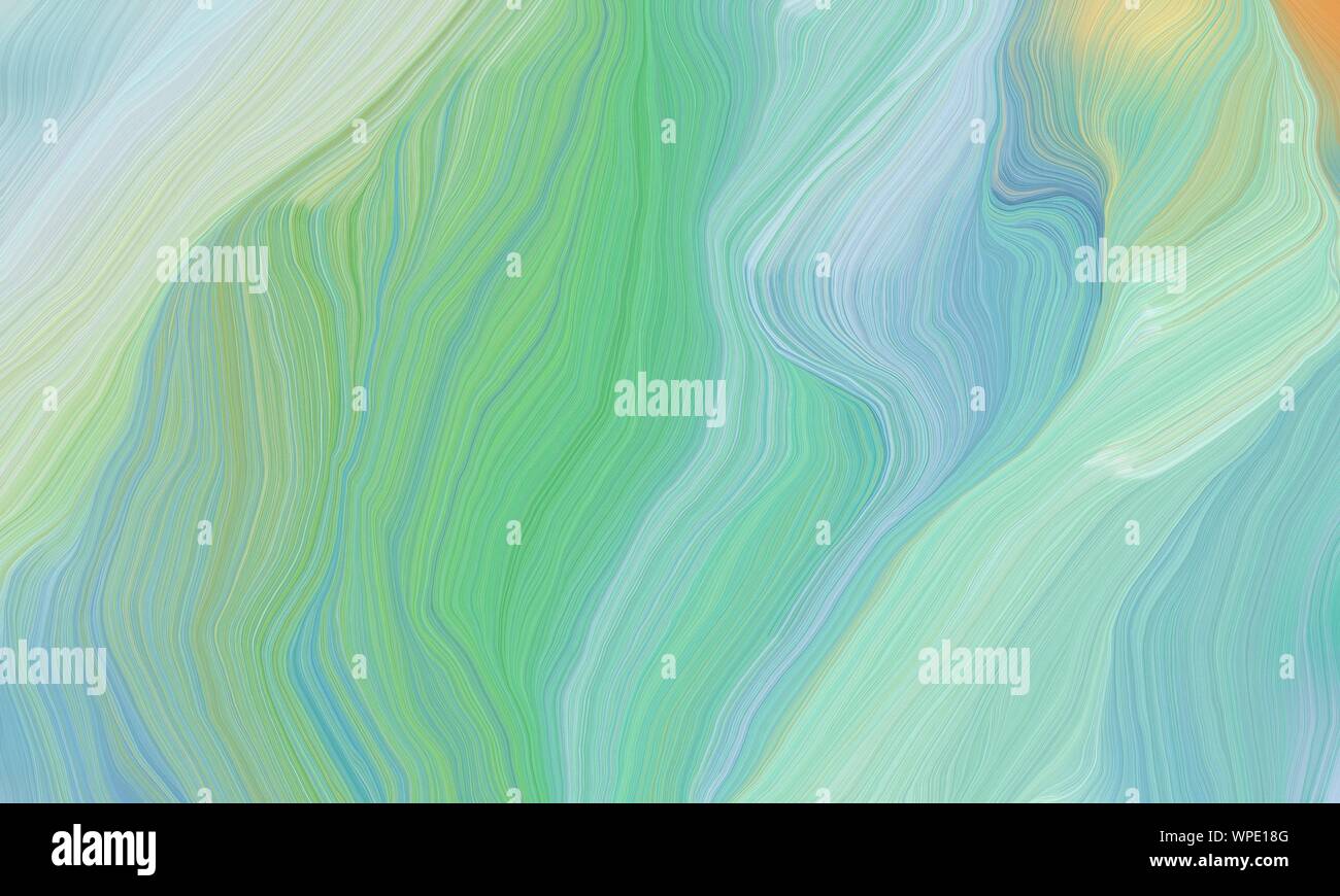 curved contemporary lines waves with ash gray, medium aqua marine and ...