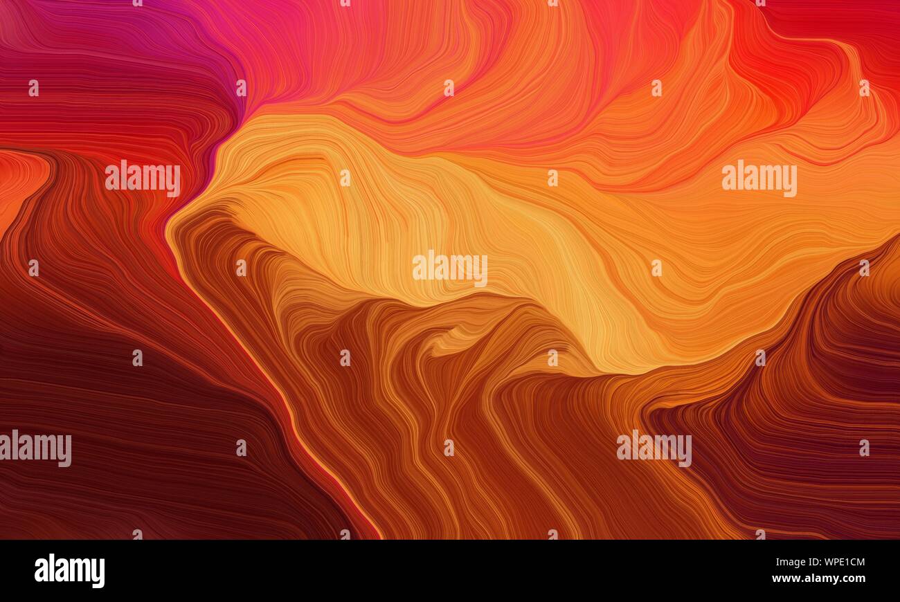 curved lines abstract wallpaper background with coffee, pastel orange ...