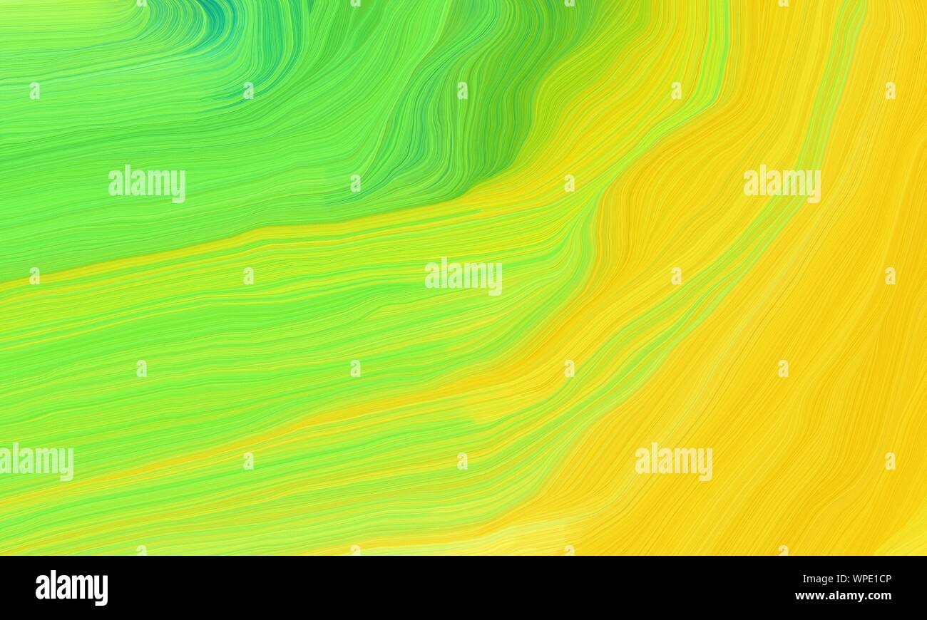 contemporary and modern curved lines waves with gold, moderate green ...