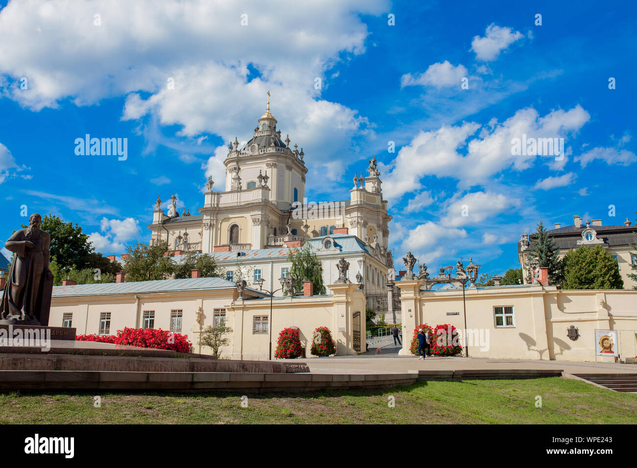Lviv, Ukraine - August 18, 2019: St. George's Cathedral is a baroque ...