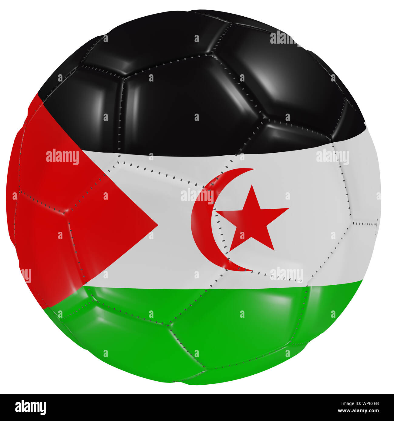 3d rendering of a Sahrawi Arab Democratic Republic flag on a soccer ...