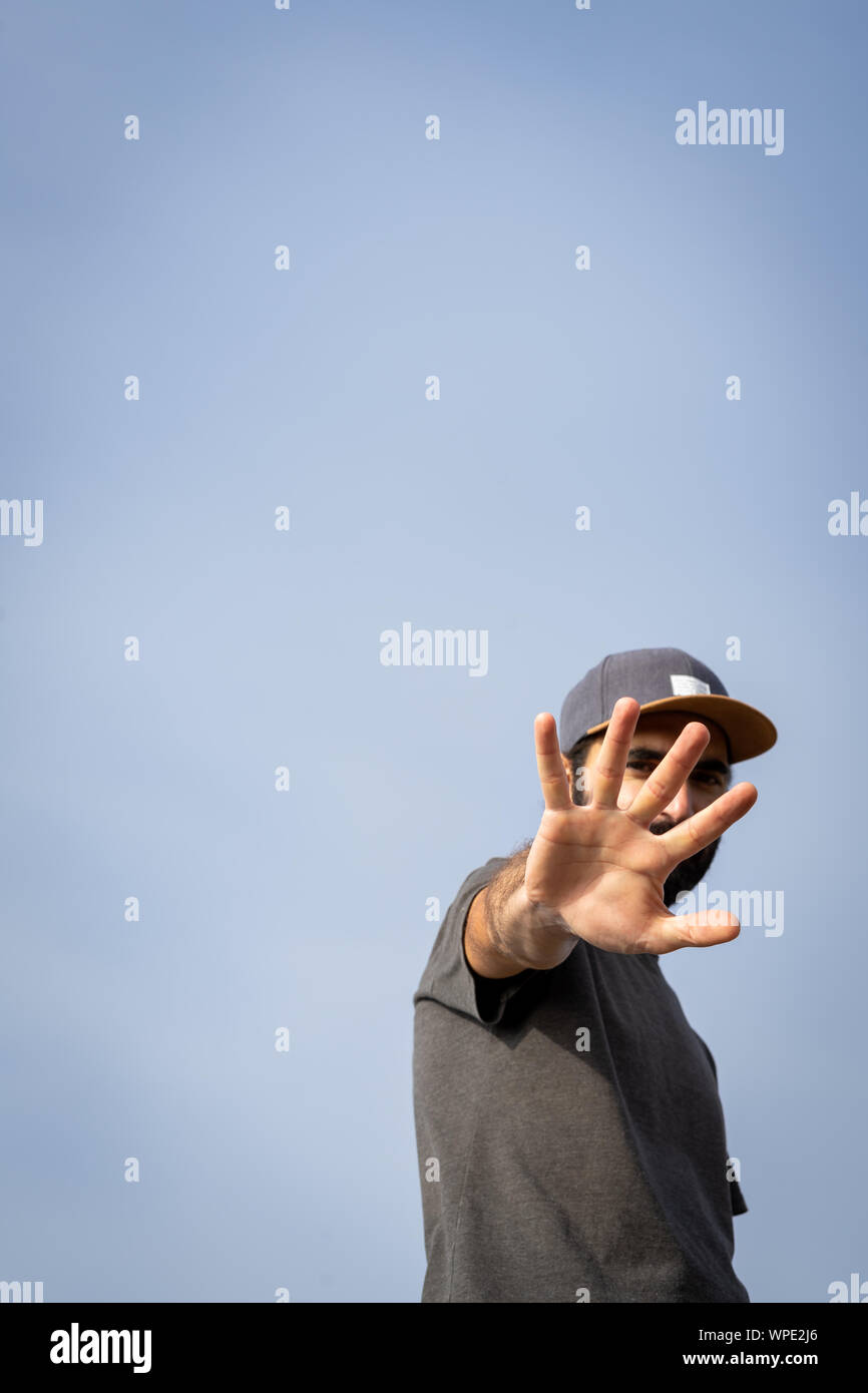 Man covering face with arm hi-res stock photography and images - Alamy