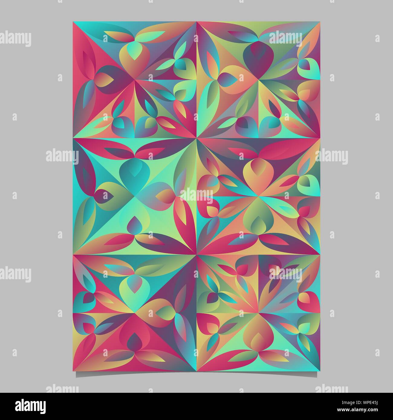 Floral triangle poster background design - multicolored gradient vector ...