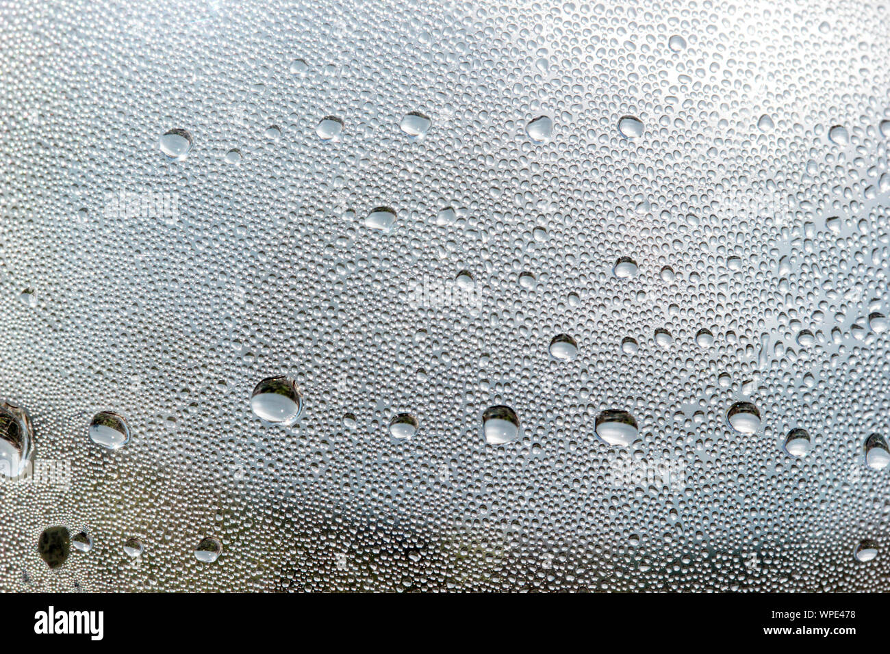 Natural water drops on glass Stock Photo - Alamy