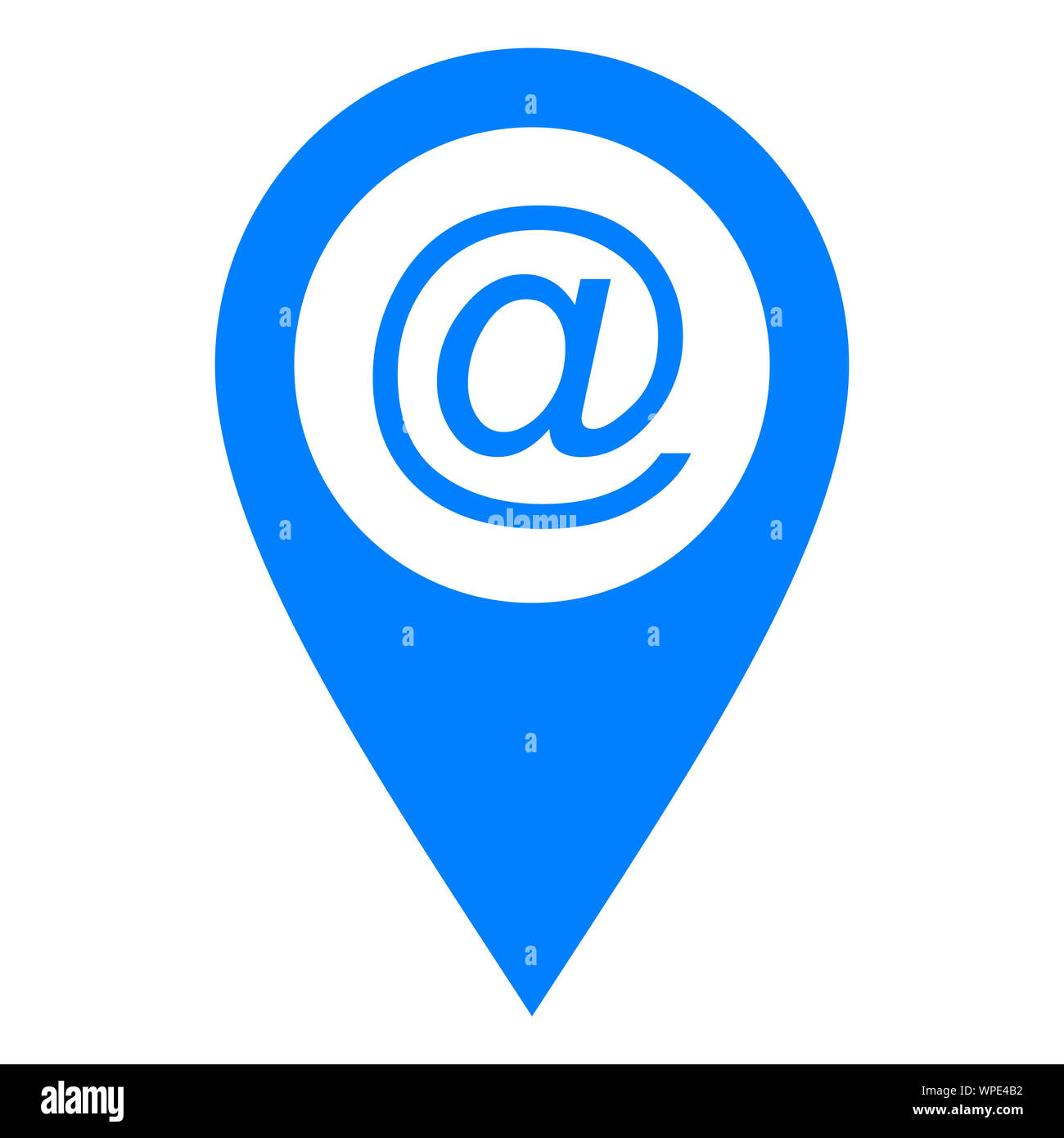 E-mail symbol and location pin Stock Photo - Alamy